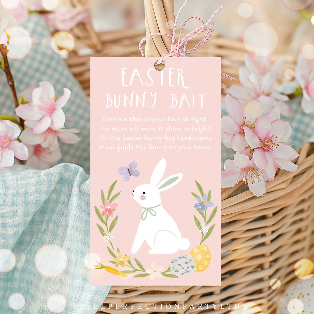 Editable Easter Bunny Bait Gift Tag Easter Bunny Food Gift Tag Easter ...
