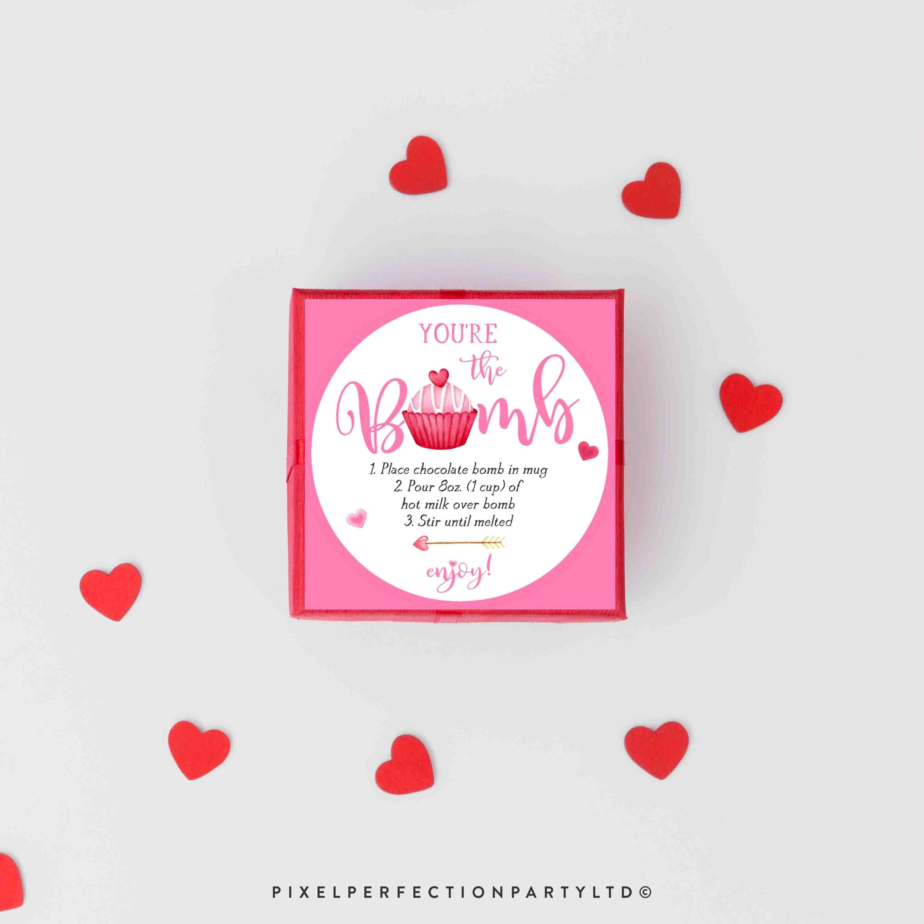 Editable Hot Chocolate Bomb Tag Valentine's Day Hot Cocoa - Etsy