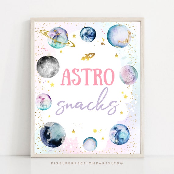 Outer Space Astro Snacks Party Sign Outer Space Food Party Sign Outer ...
