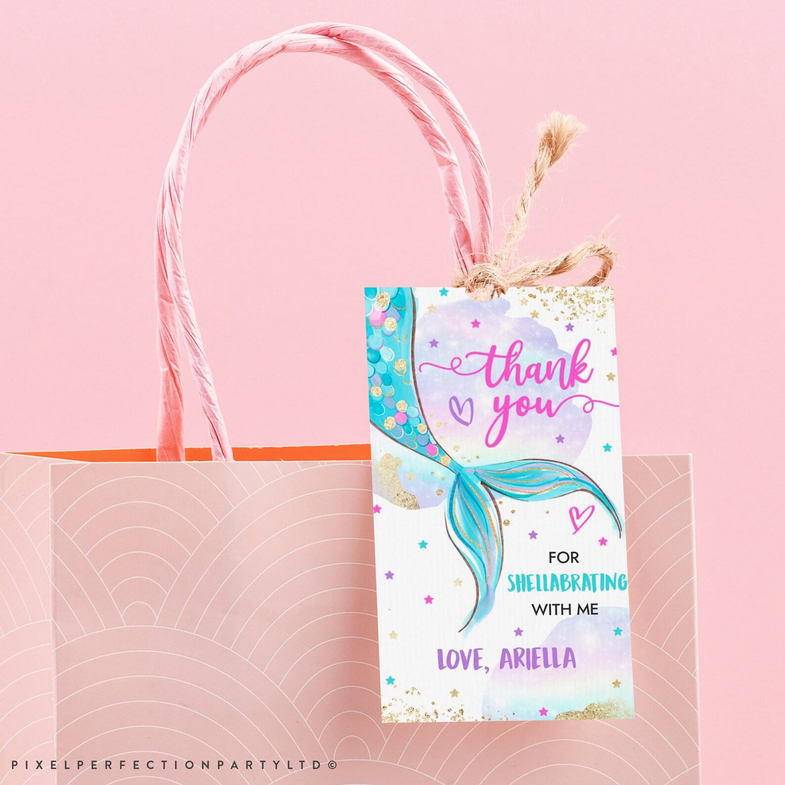 Editable Mermaid Birthday Favor Tag Mermaid Gift Tag Whimsical - Etsy