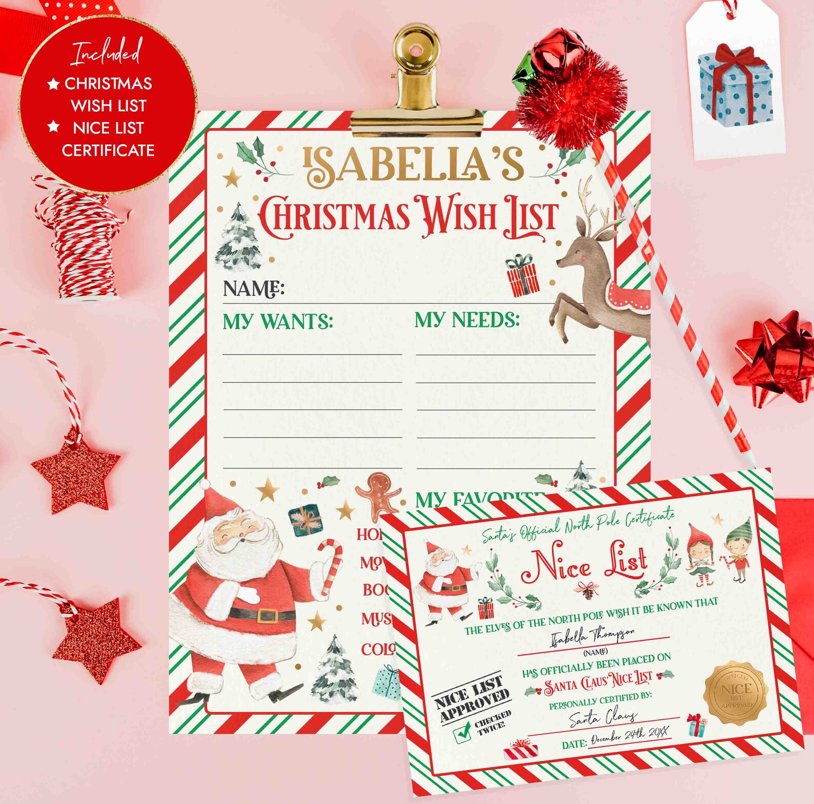EDITABLE Official Letter to & From Santa Kit Mailing Label | Etsy