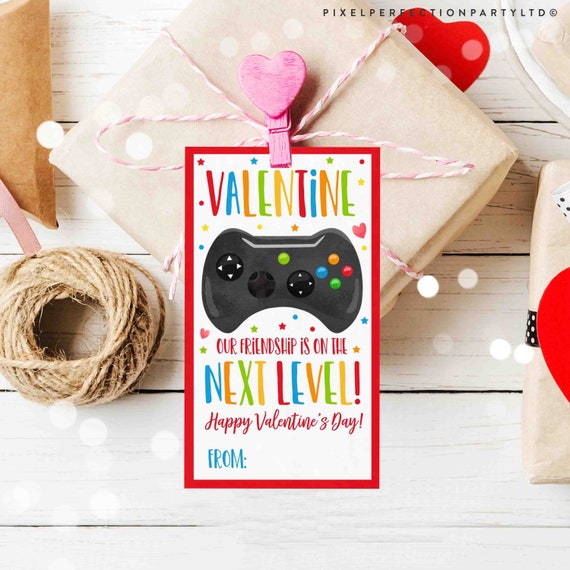 Editable Video Game Valentine's Day Gift Tag Valentine Our Friendship ...