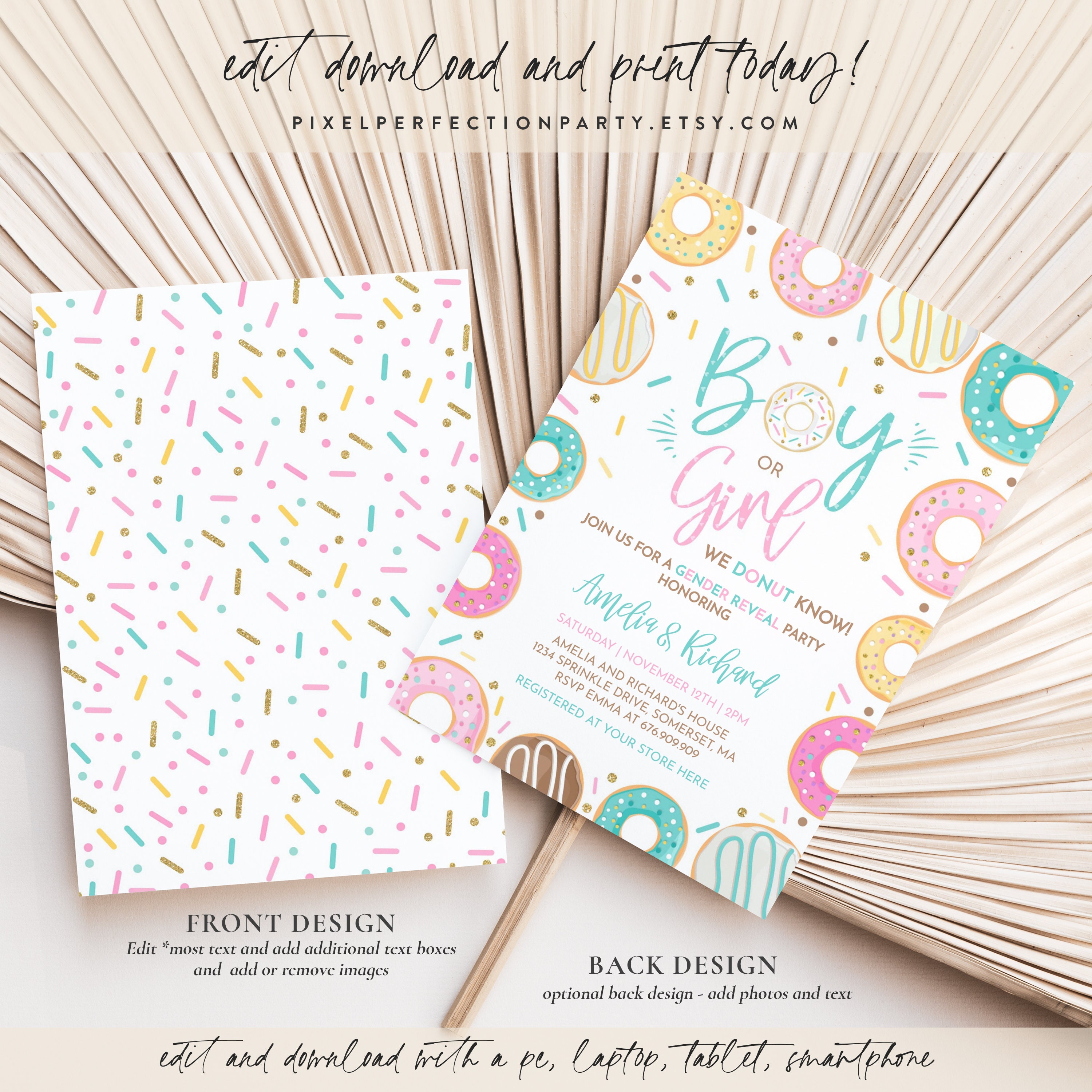 Donut Gender Reveal Donut Gender Reveal Party Donut Boy or | Etsy