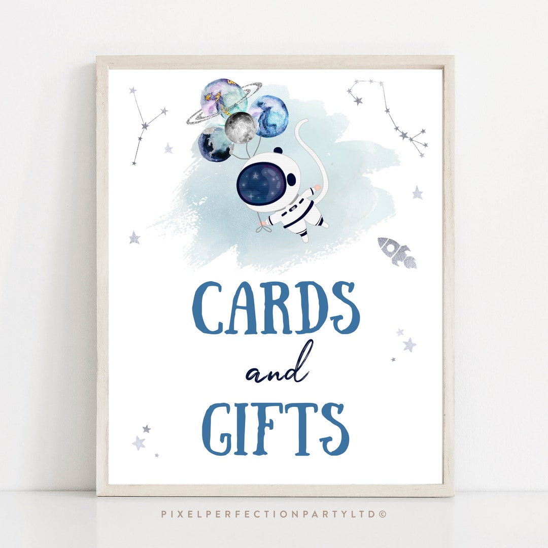 Outer Space Cards and Gifts Sign Outer Space Rocket Cards and - Etsy