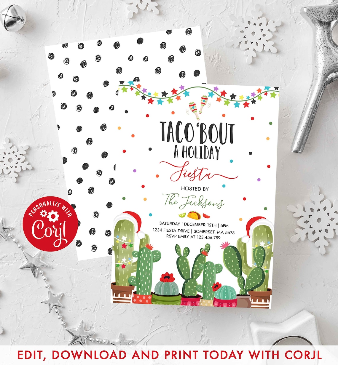 Holiday Fiesta Party Invitation Taco Bout' A Holiday Party | Etsy