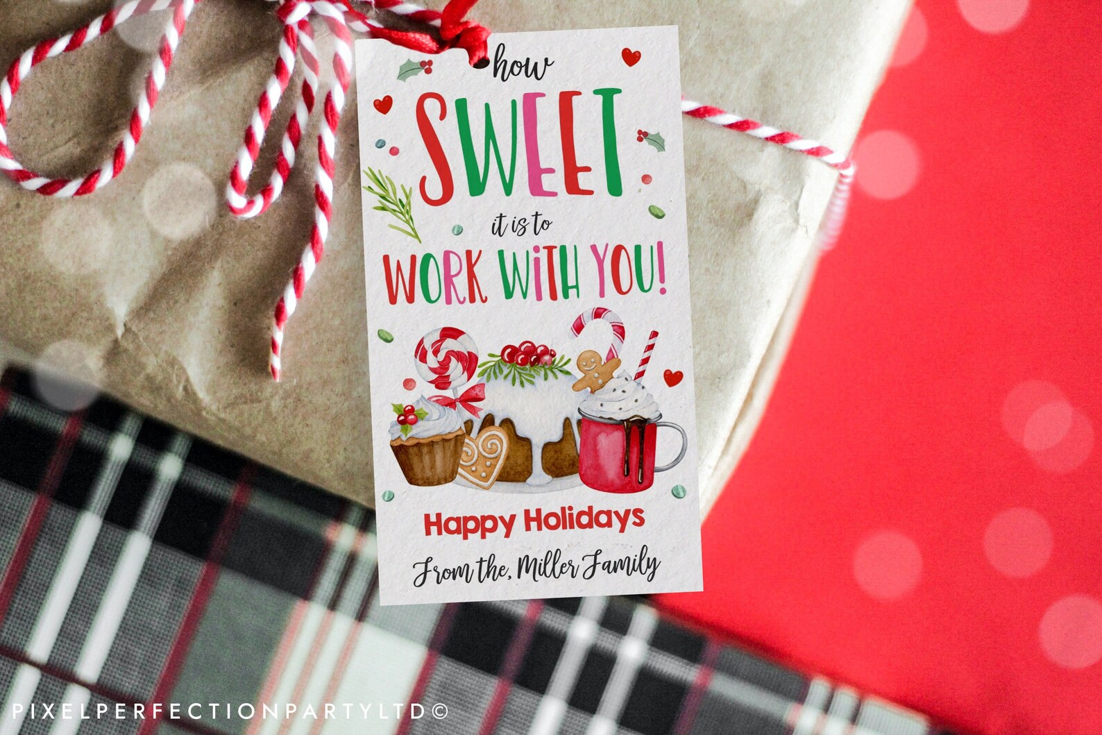 Editable Coworker Christmas Gift Tag Company Holiday - Etsy