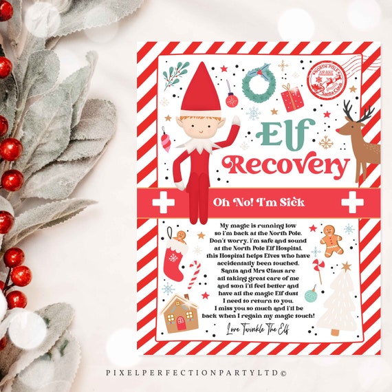 EDITABLE Elf Recovery Letter Elf Touched Elf Lost Magic Elf I'm Sick ...