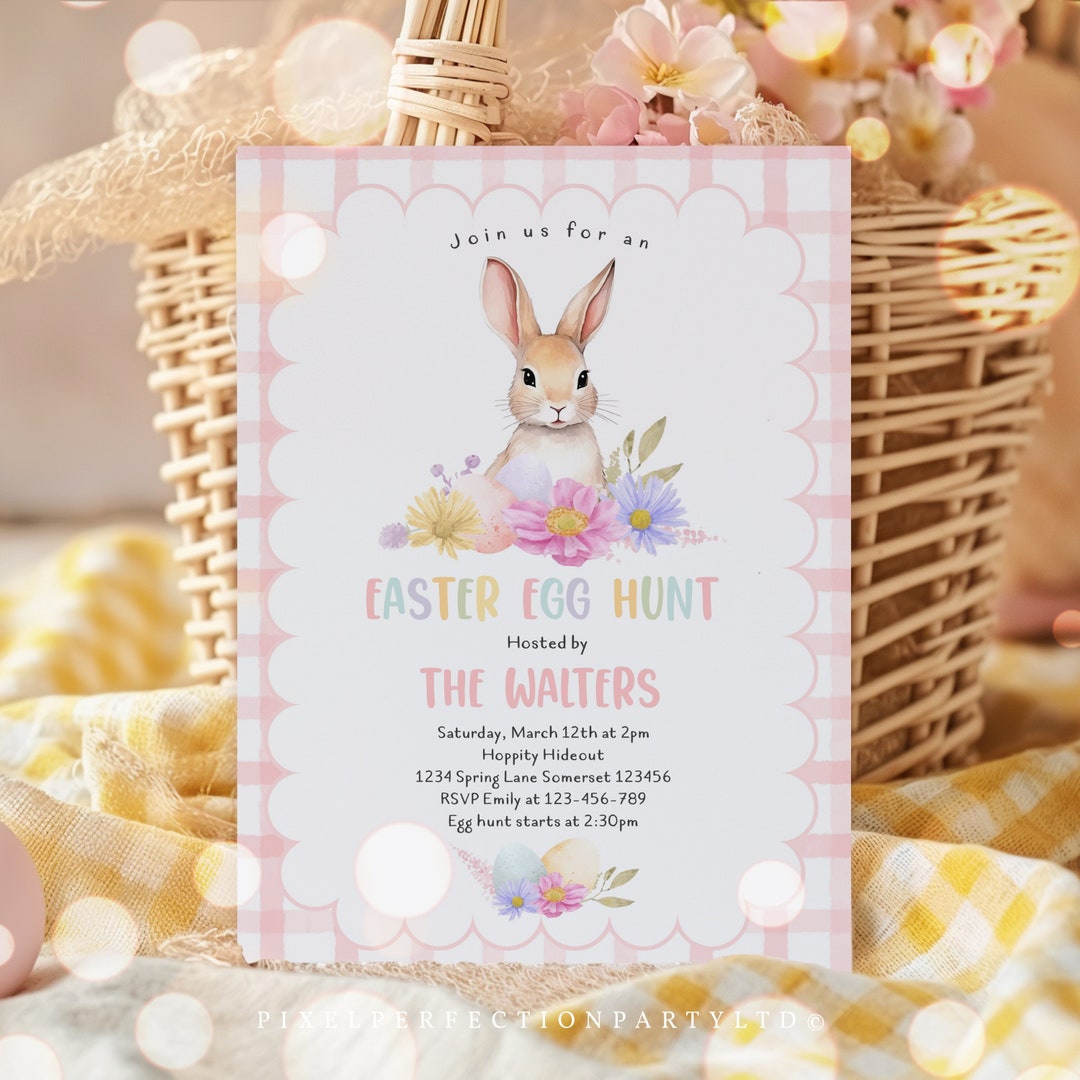 Editable Easter Egg Hunt Invitation Easter Egg Event Party Neighborhood ...