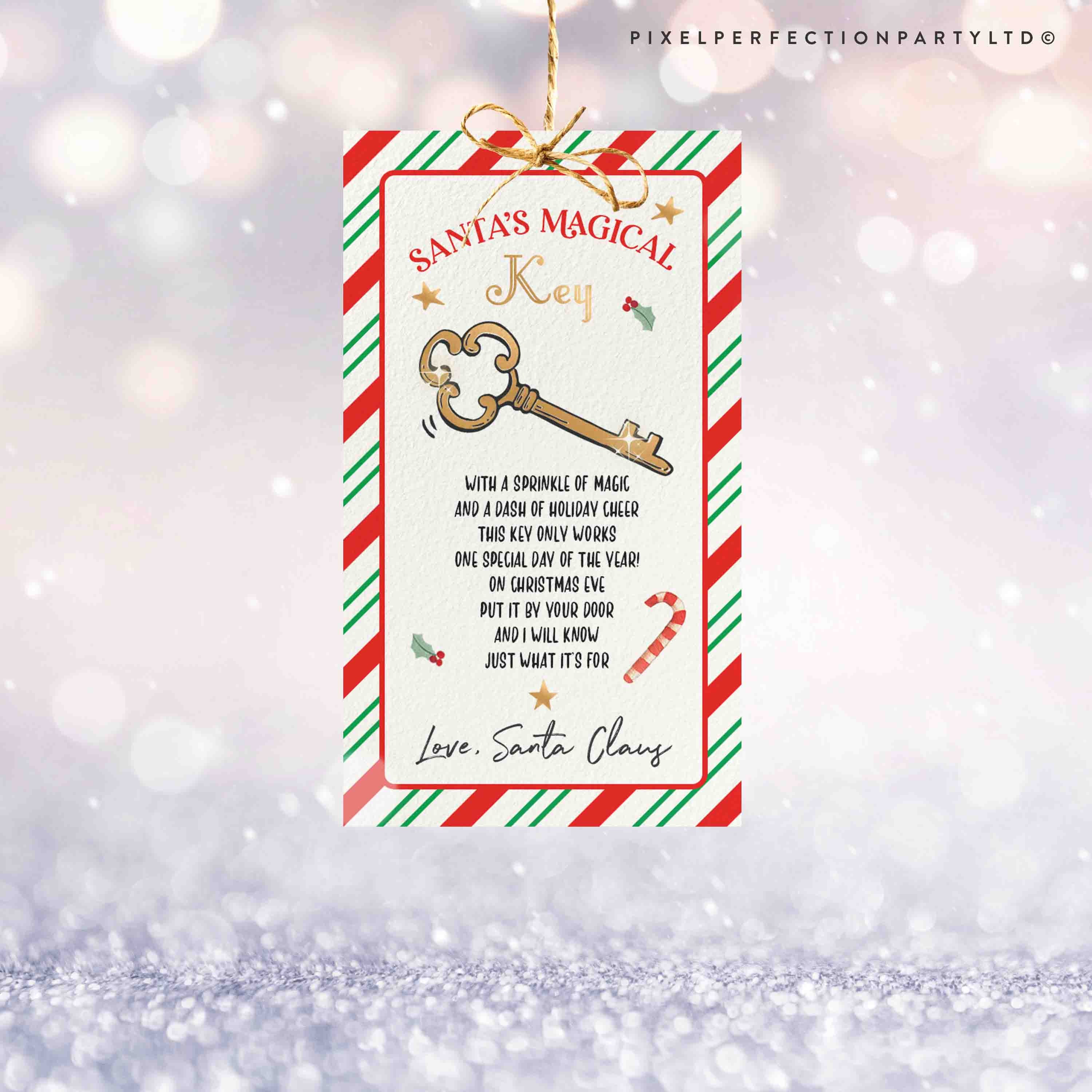 EDITABLE Santa's Magic Key Tag Father Christmas Magical | Etsy