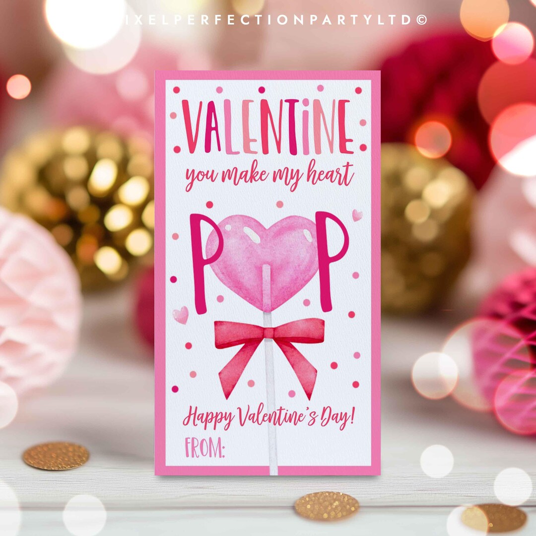 Editable You Make My Heart Pop Valentine's Day Gift Tag Valentine ...