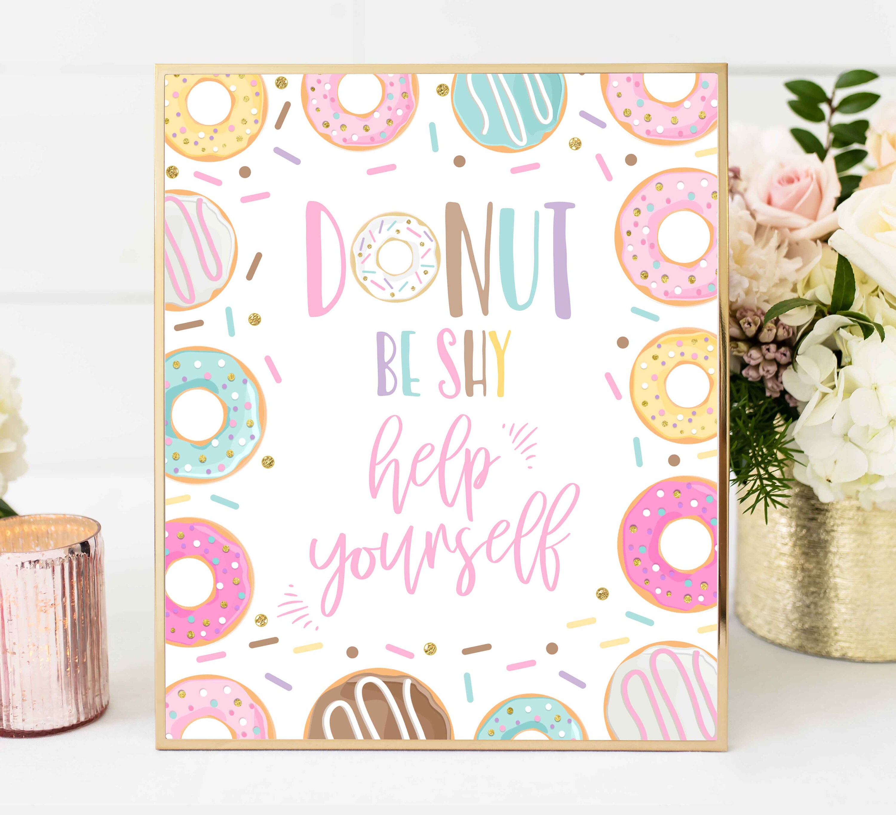 Donut Be Shy Help Yourself Table Sign Donut Party Sign Food | Etsy