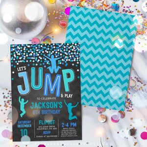 Jump Invitation Jump Birthday Invitation Trampoline Party Bounce House ...
