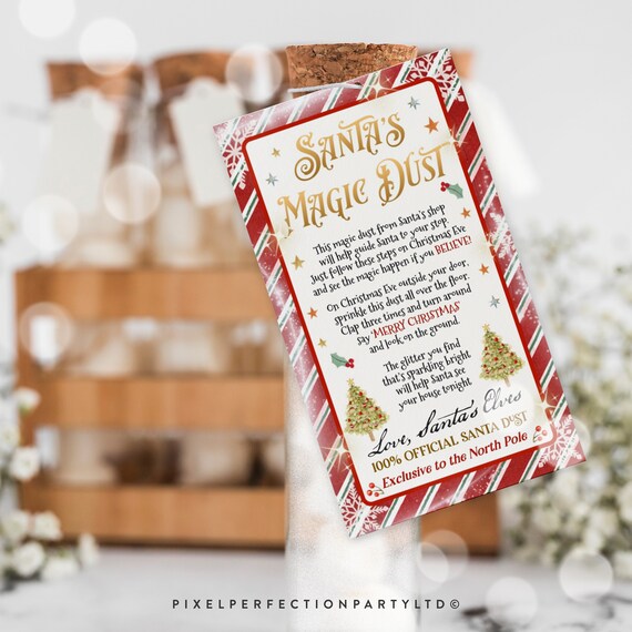 EDITABLE Santa's Magic Dust Christmas Gift Tag Santa's Magical Dust Tag ...