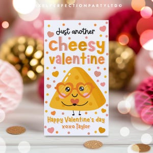 Editable Cheese Valentine's Day Tag Just Another Cheesy Valentine Card ...