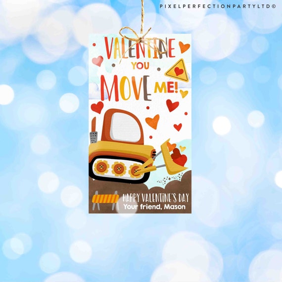Editable Construction Valentine's Day Gift Tag You Move Me Dump Truck ...