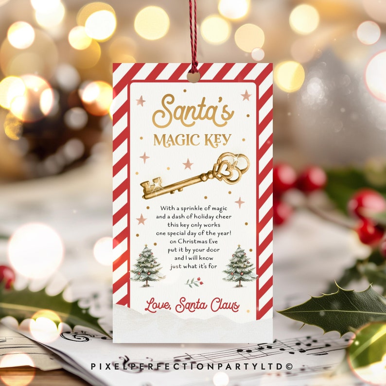EDITABLE Santa's Magic Key Tag Father Christmas Magical Key Tag ...