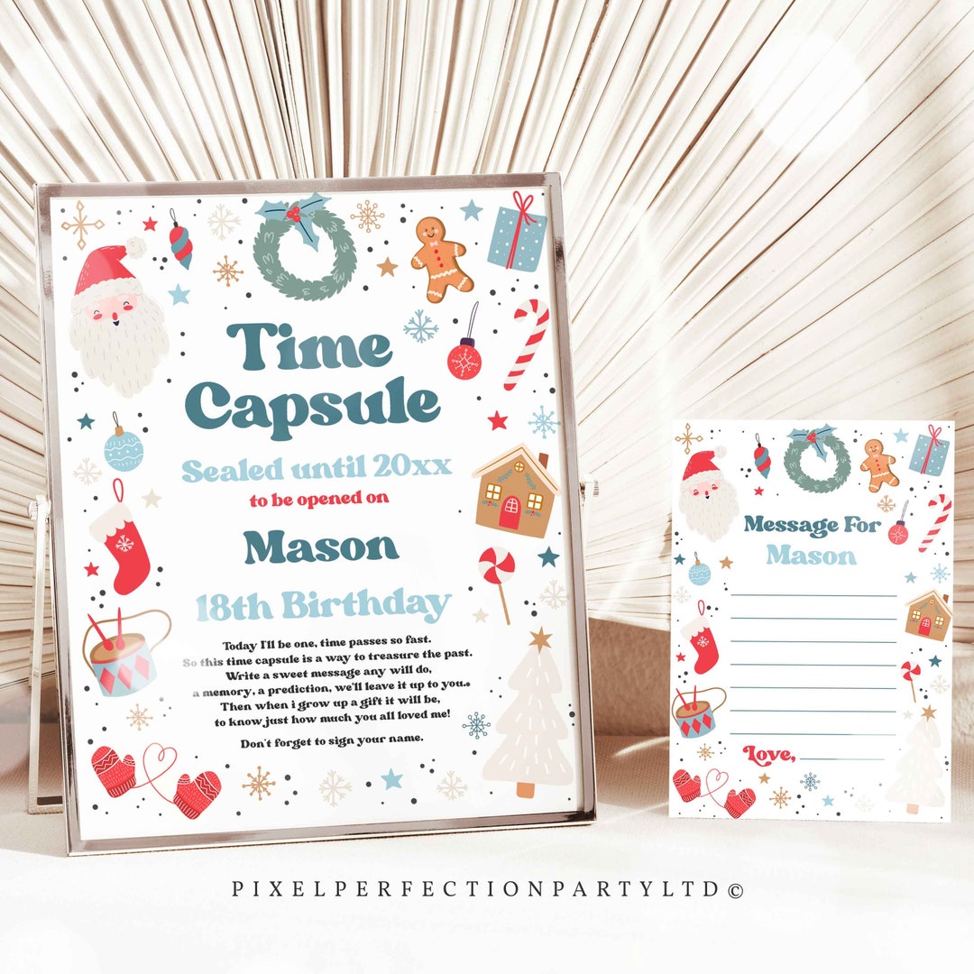 Editable Christmas Birthday Party Time Capsule Oh What Fun Christmas ...