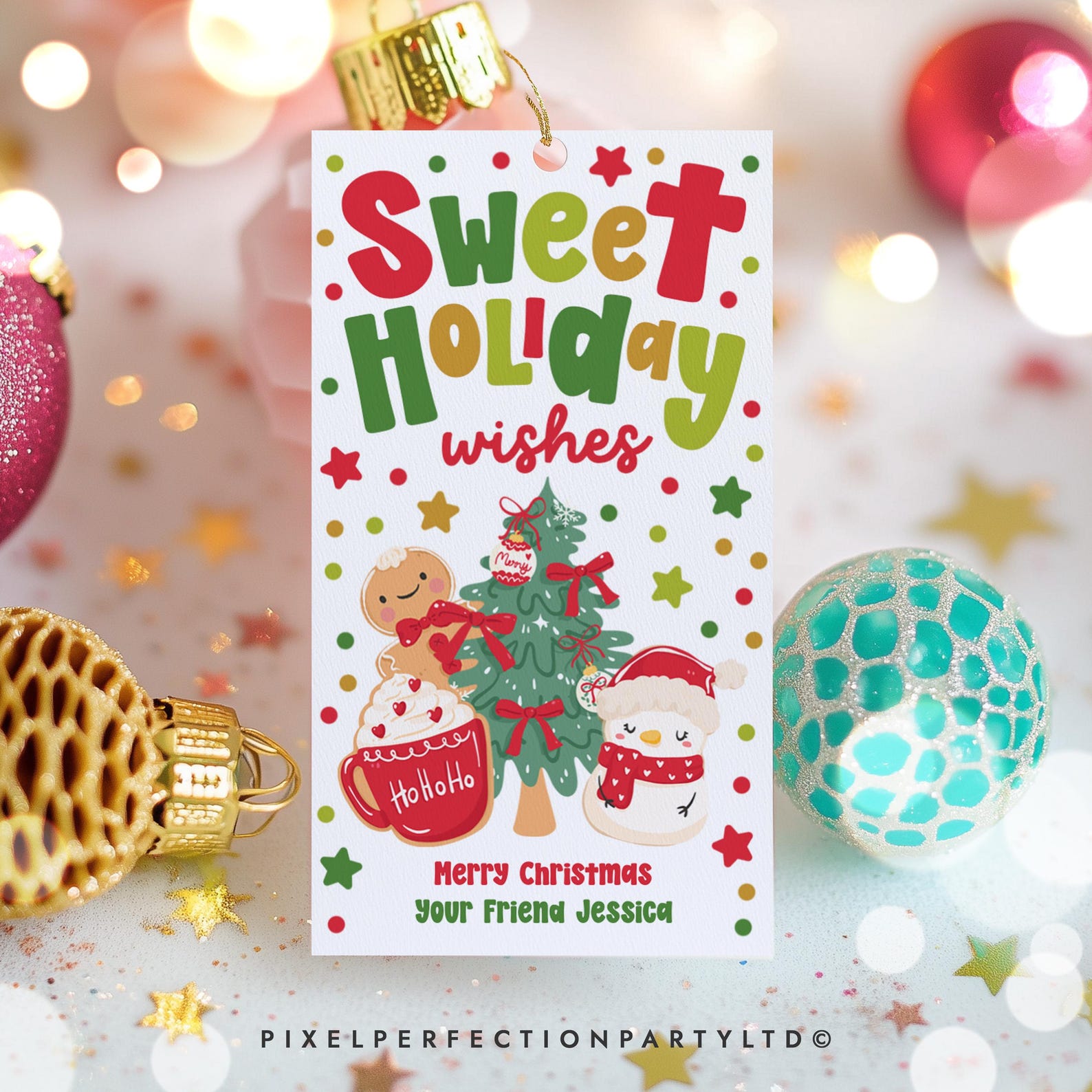 Editable Sweet Holiday Wishes Christmas Gift Tag Sweet Treats Holiday ...
