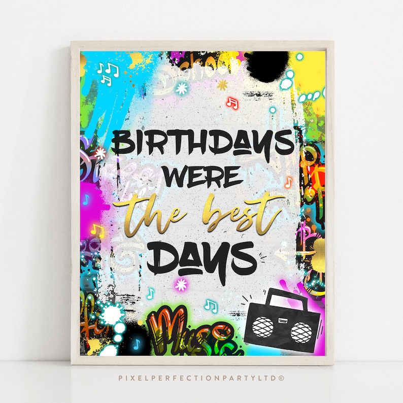 Hip Hop Birthday Party Sign 90s Hip Hop Party Sign Rap - Etsy UK