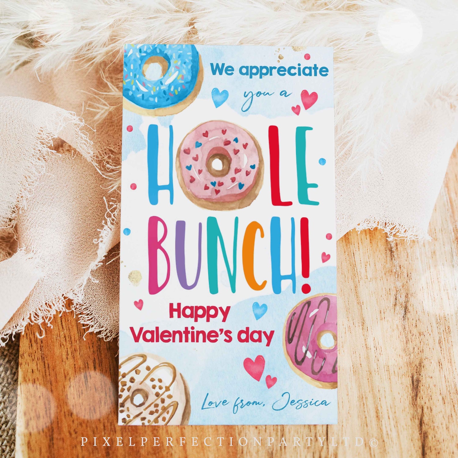 Editable Teachers Valentine's Day Gift Tag Teacher Donut - Etsy