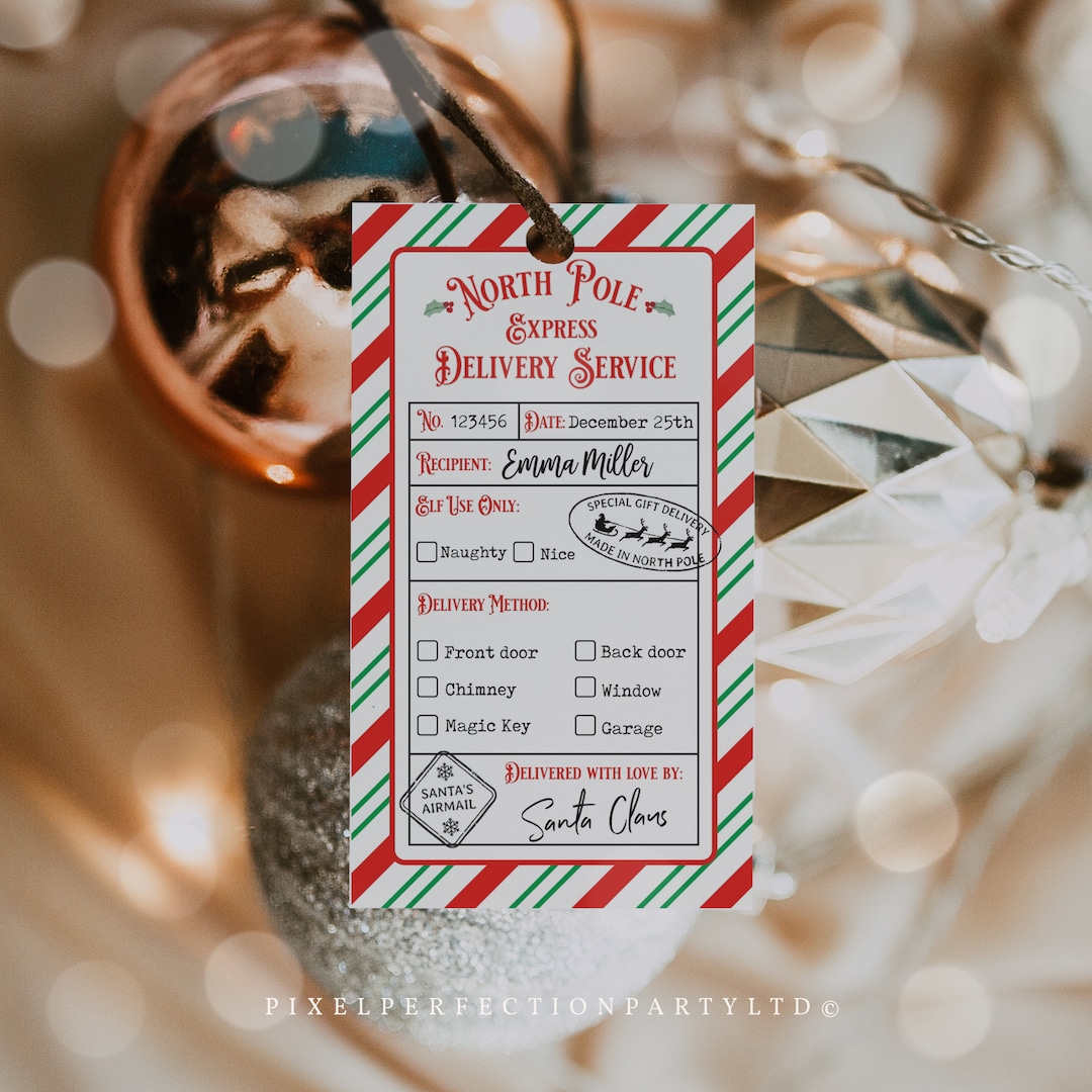 Editable North Pole Delivery Gift Tag Christmas Gift Tag Special ...
