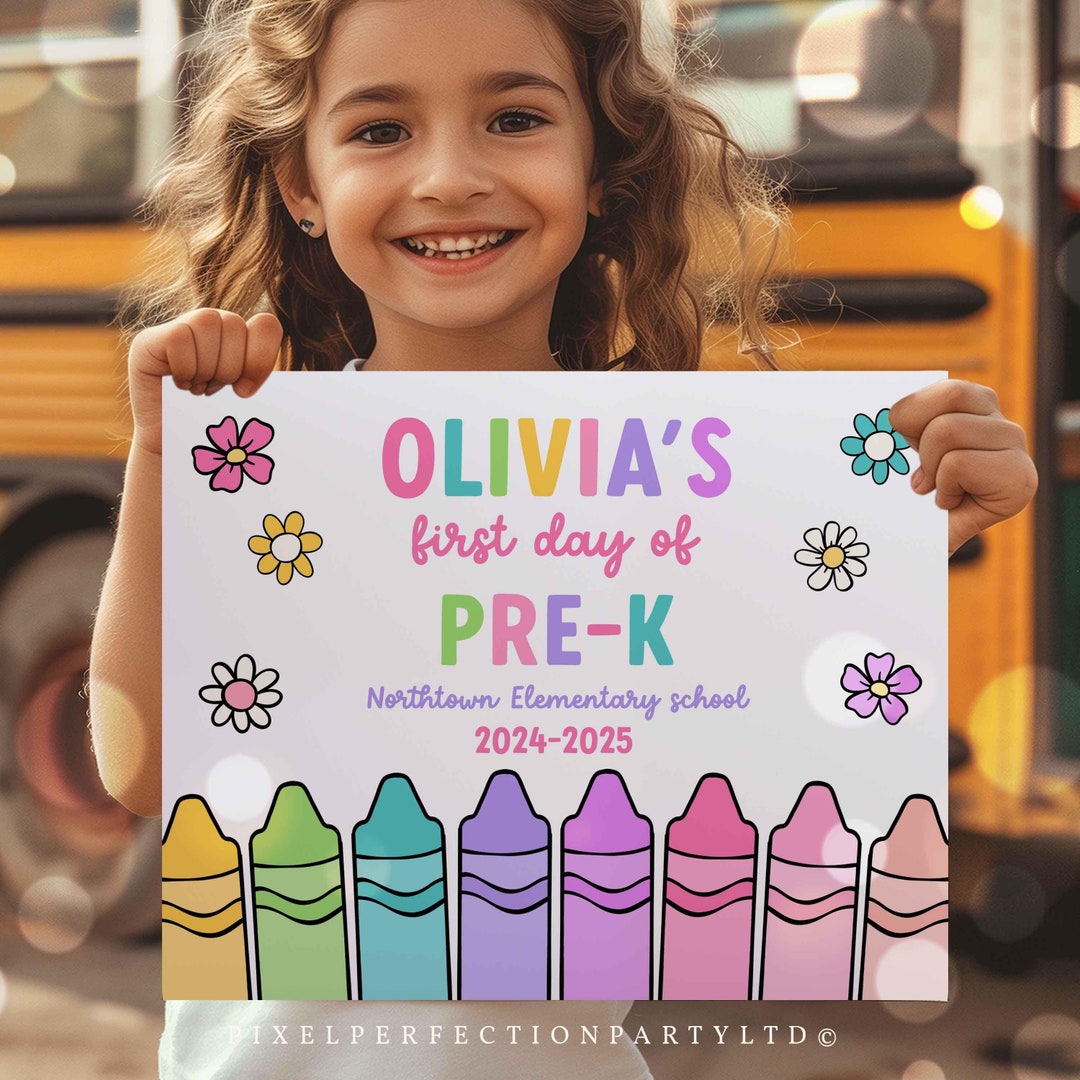 Editable First Day of Pre-k Sign Printable First Day of Pre-k Sign ...