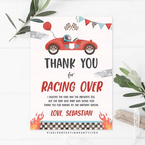 Editable Two Fast Birthday Thank You Card Red Race Car Thank - Etsy