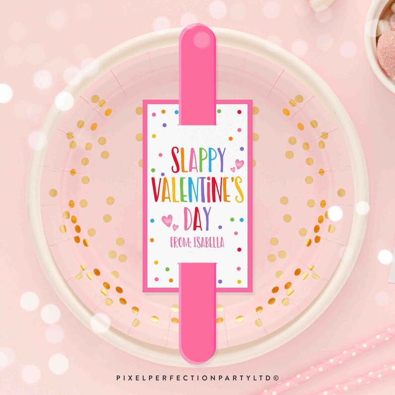 Editable Slap Bracelet Valentine's Day Gift Tag Slappy - Etsy