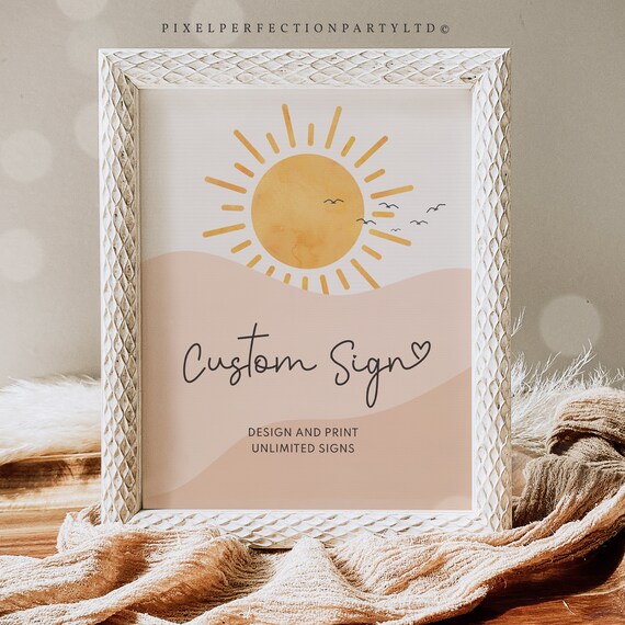 Boho Sunshine Birthday Fully Editable Custom Sign 1st Trip Around The ...