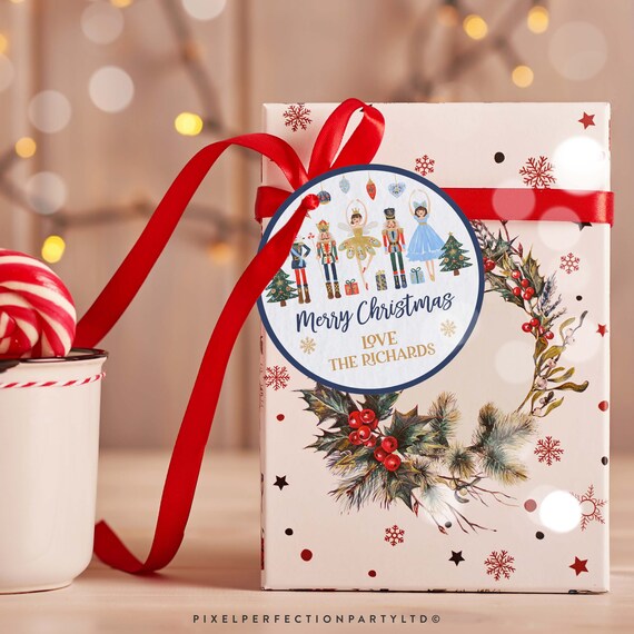Editable Nutcracker Christmas Gift Tag Sticker Nutcracker Ballet ...