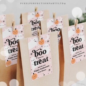 Editable Halloween Ghost Gift Tag Boo Here's A Treat for You Tag Trick ...