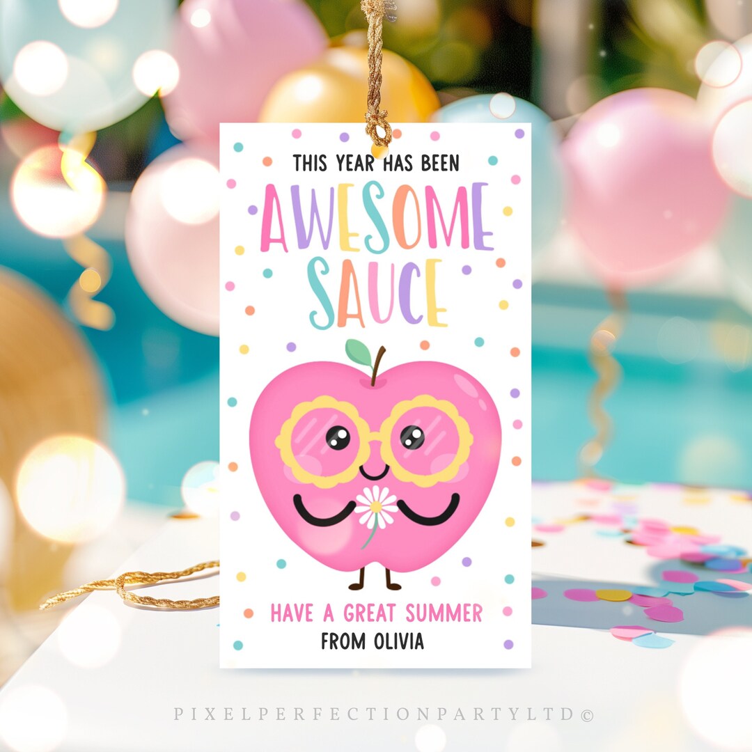 Editable Awesome-sauce Apple Teacher Student Classroom Appreciation ...