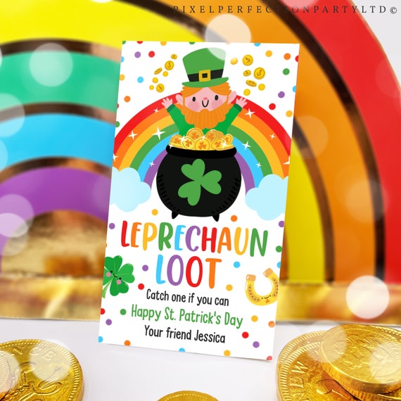 Editable St. Patrick's Day Leprechaun Loot Gift Tag St Patrick's Day ...