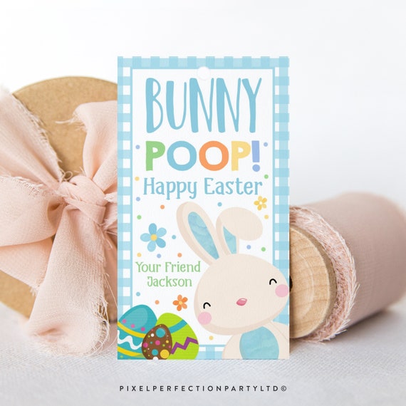 Editable Easter Bunny Poop Gift Tag Easter Treat Candy Gift Tag Easter ...