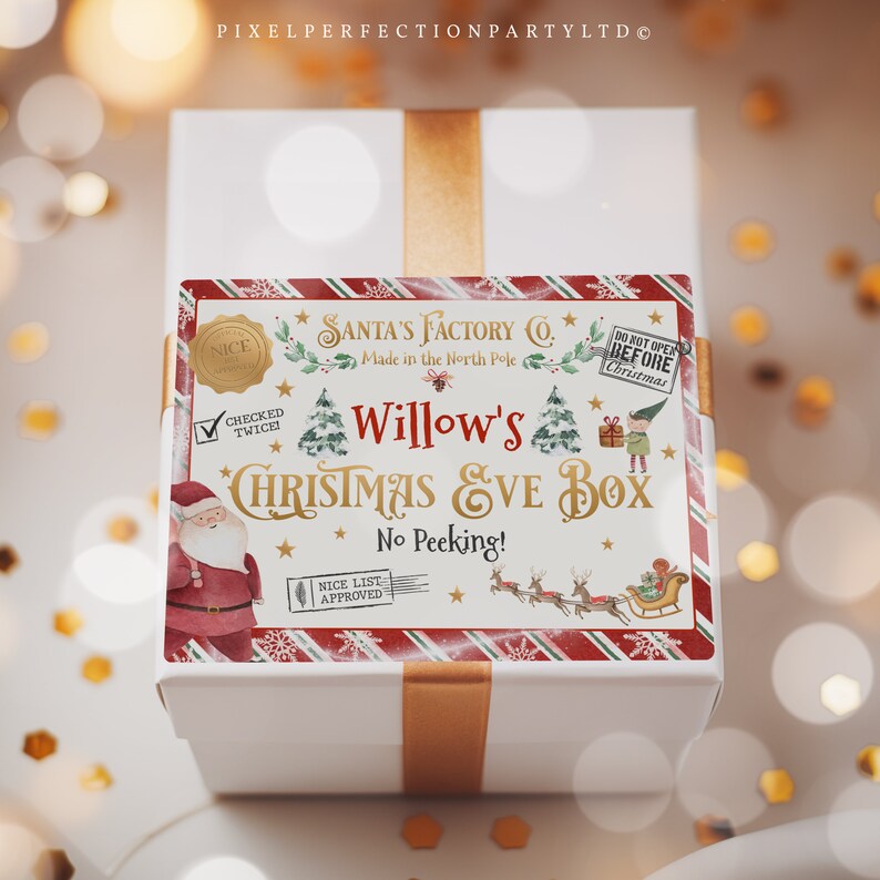EDITABLE Christmas Eve Box Label Christmas Eve Box Sign Special ...