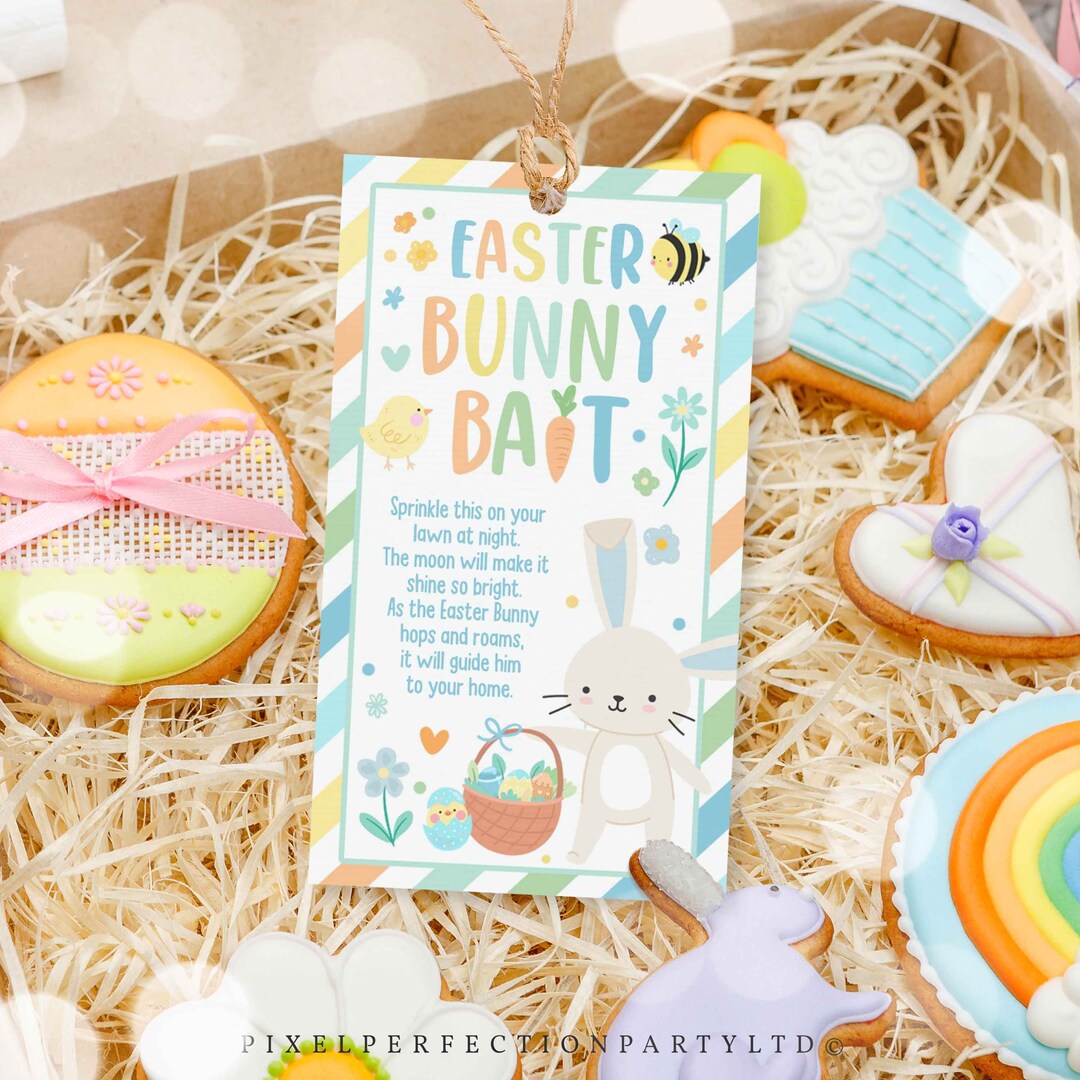 Editable Easter Bunny Bait Gift Tag Easter Bunny Food Gift Tag - Etsy