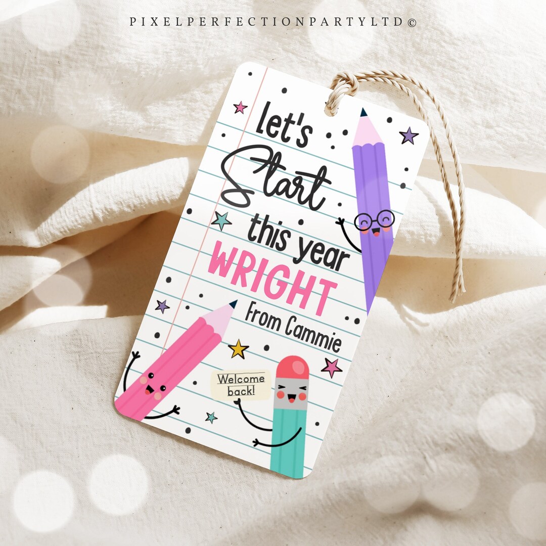 Editable Back to School Gift Tag Let's Start This Year - Etsy