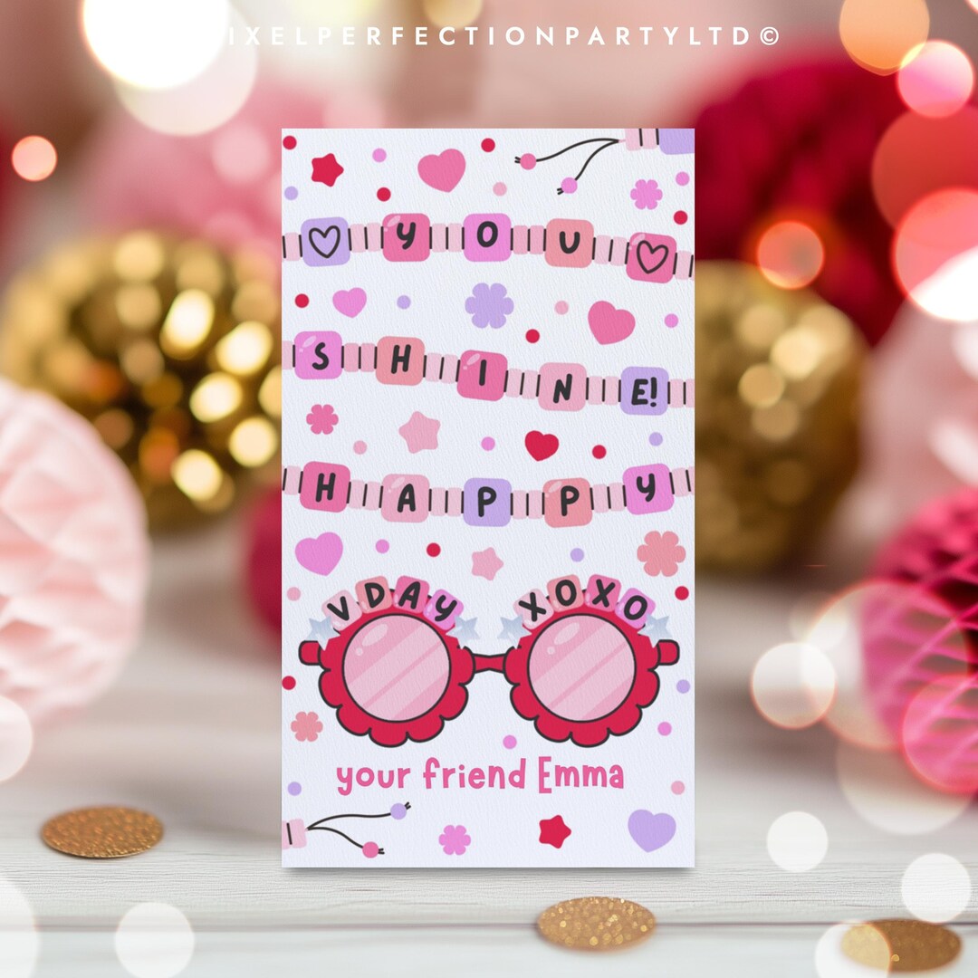 Editable Valentine's Friendship Bracelet Gift Tag You Shine Beaded ...
