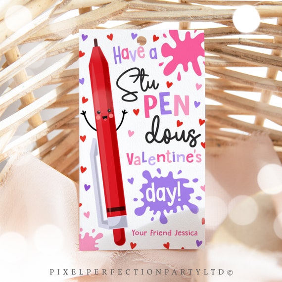 Editable Valentines Pen Gift Tag Have A StuPENdous Valentines Day Gift ...