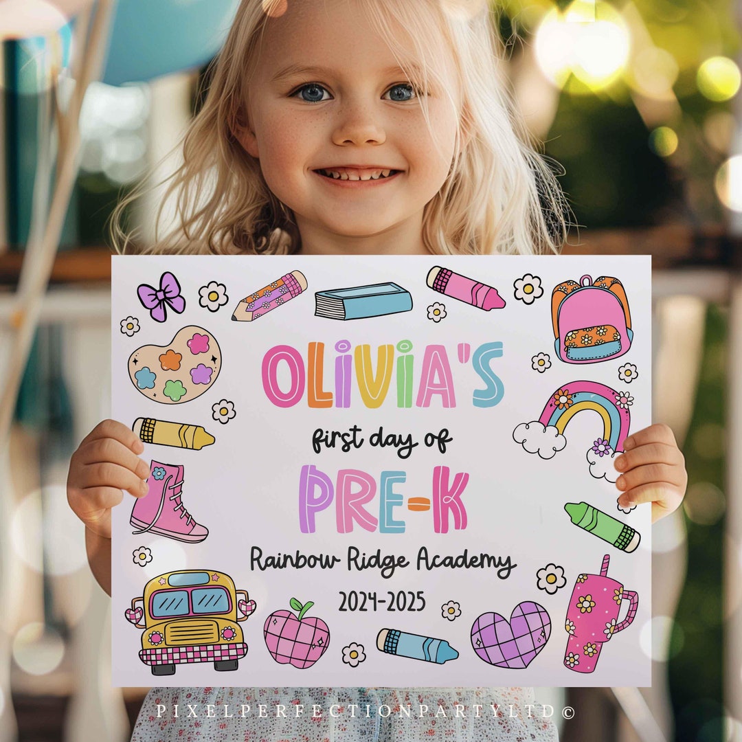 Editable First Day of Pre-k Sign Printable First Day of Pre-k Sign ...