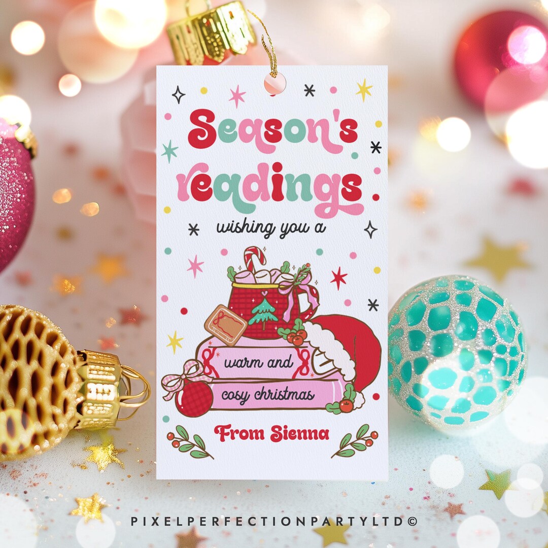 Editable Season's Readings Christmas Book Gift Tag Teacher Student Book ...