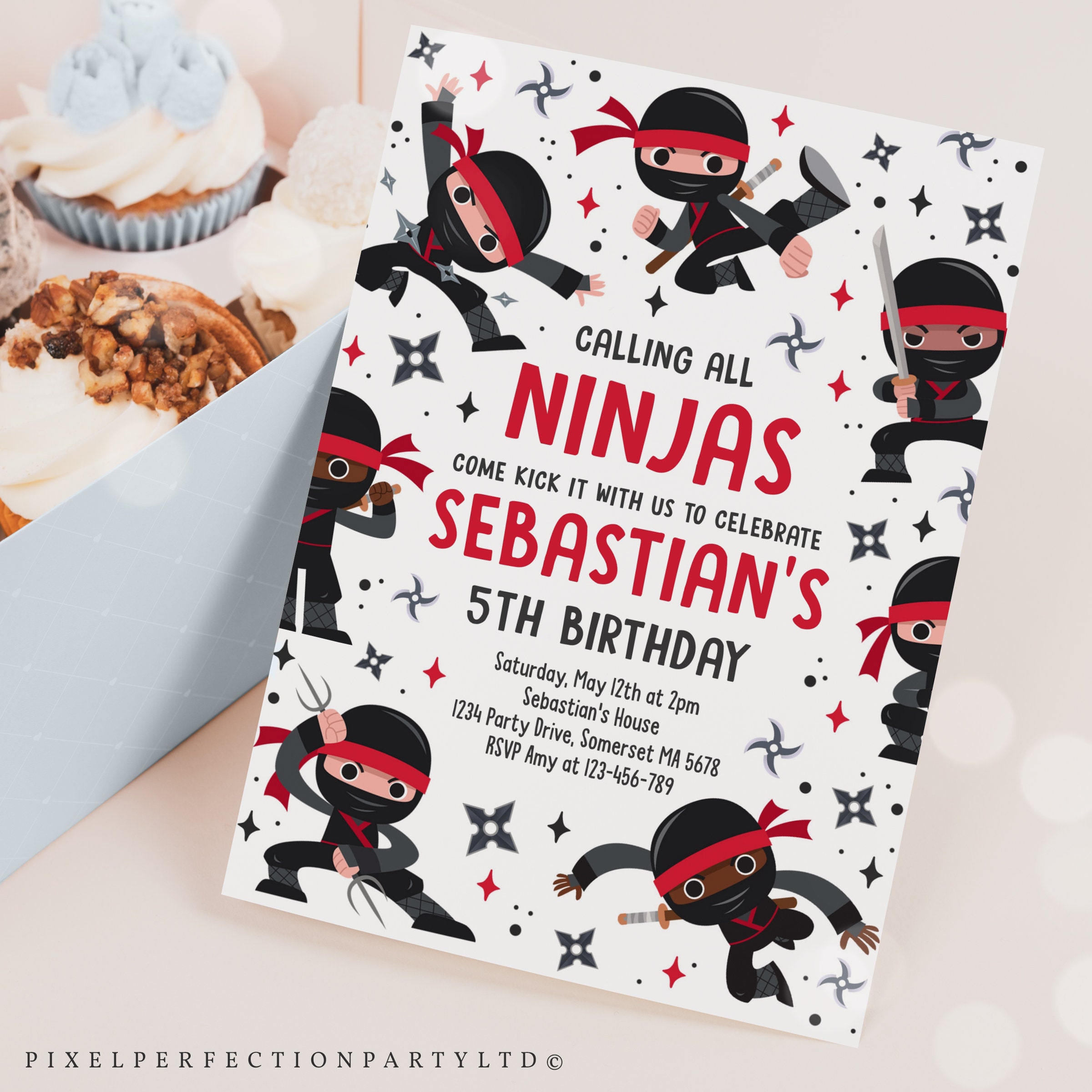 Editable Ninja Birthday Party Invitation Karate Birthday - Etsy UK