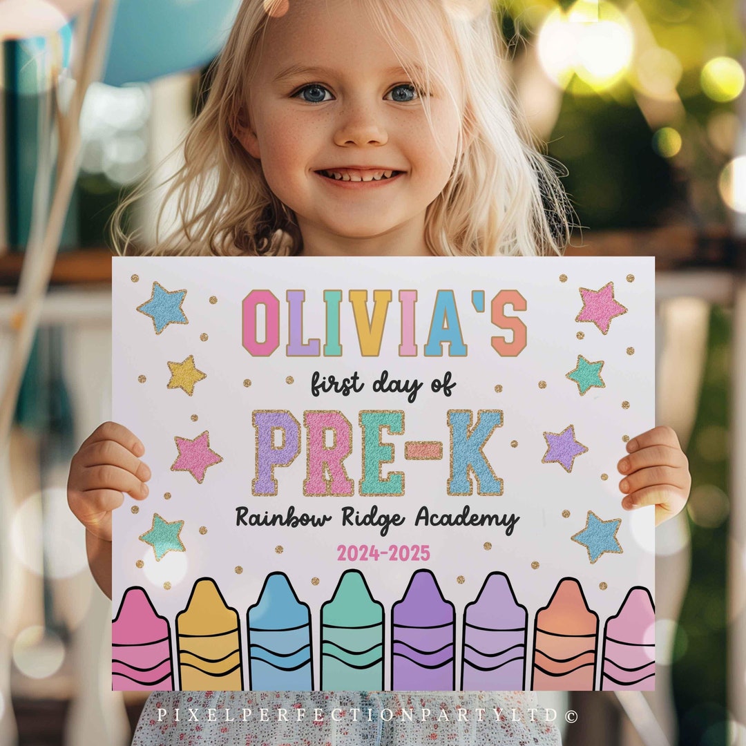 Editable First Day of Pre-k Sign Printable First Day of Pre-k Sign ...
