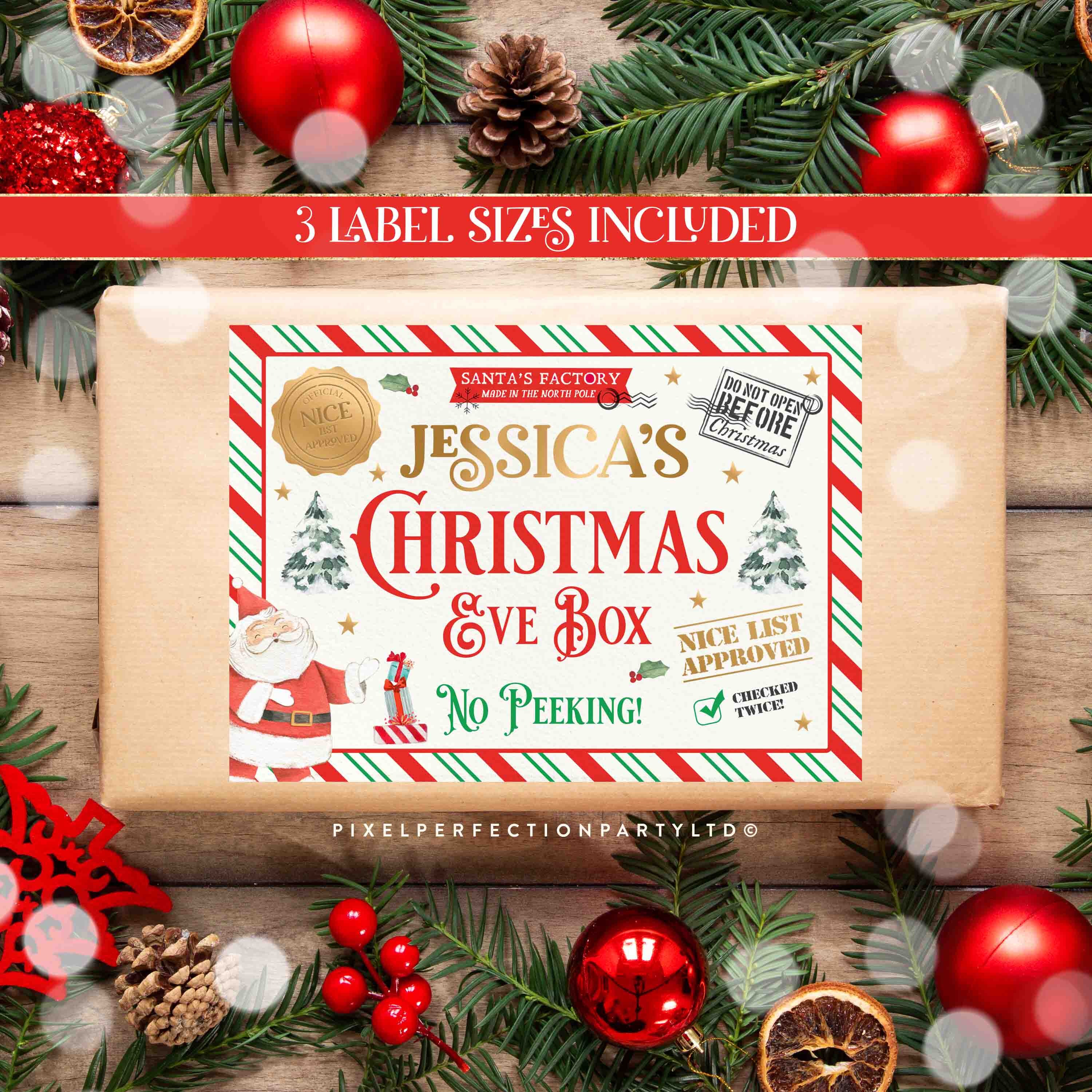 EDITABLE Christmas Eve Box Label Christmas Eve Box Sign | Etsy UK