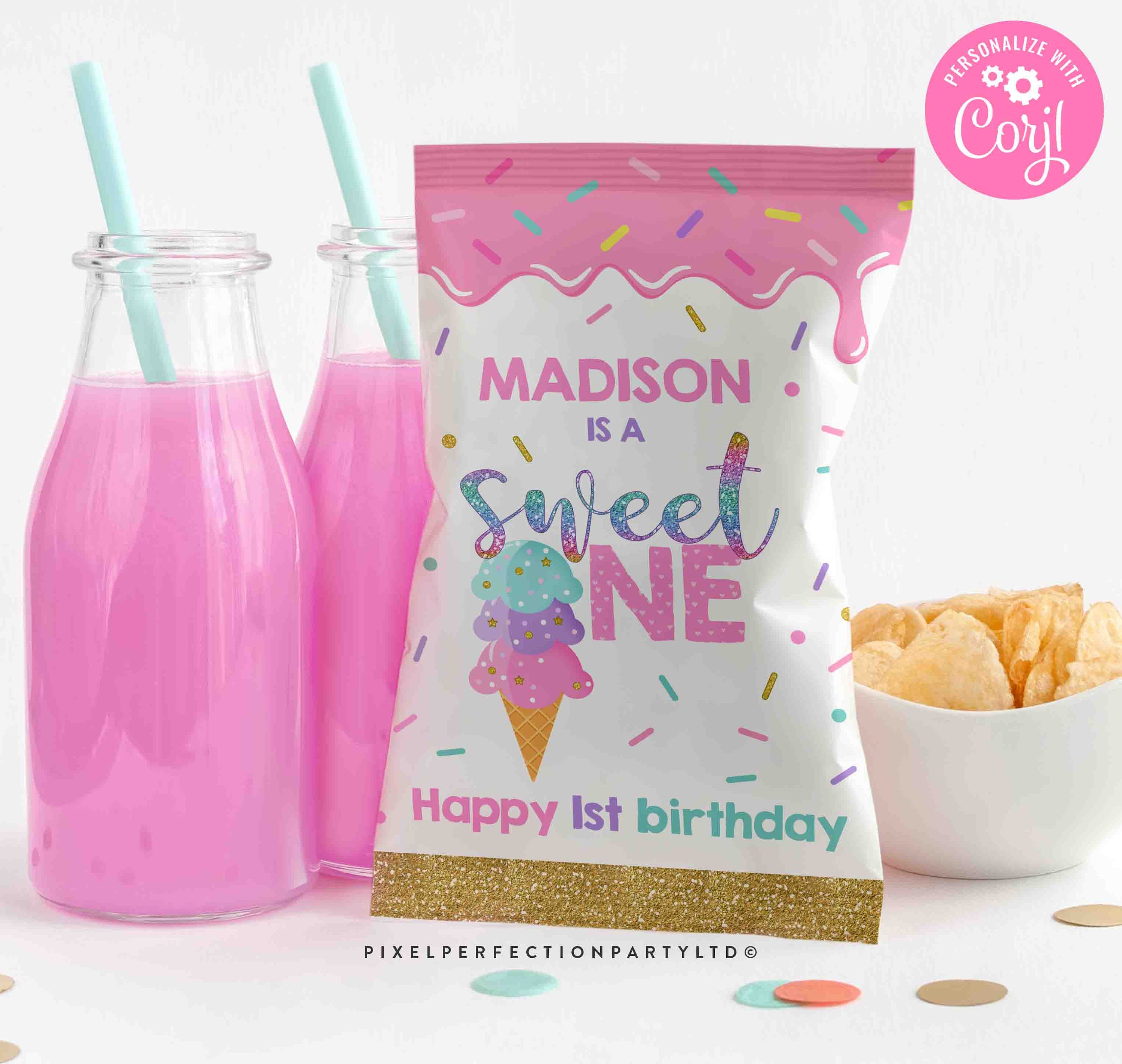 Paper Custom Favors Custom Snacks E-MAILED FILE Birthday Chip Bag Event ...
