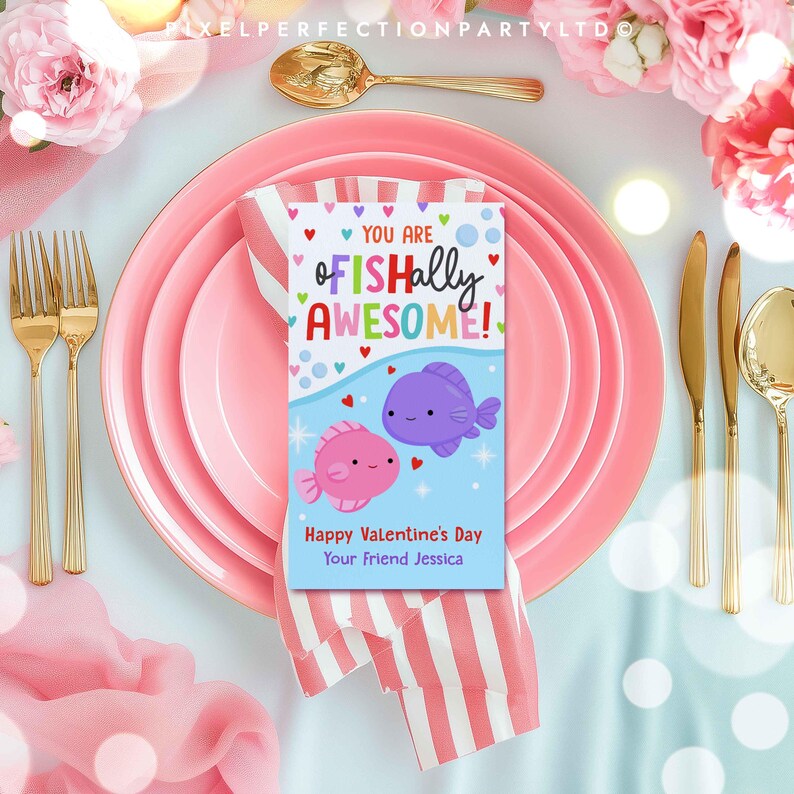 Editable Valentines Goldfish Gift Tags You Are O'fish'ally Awesome ...