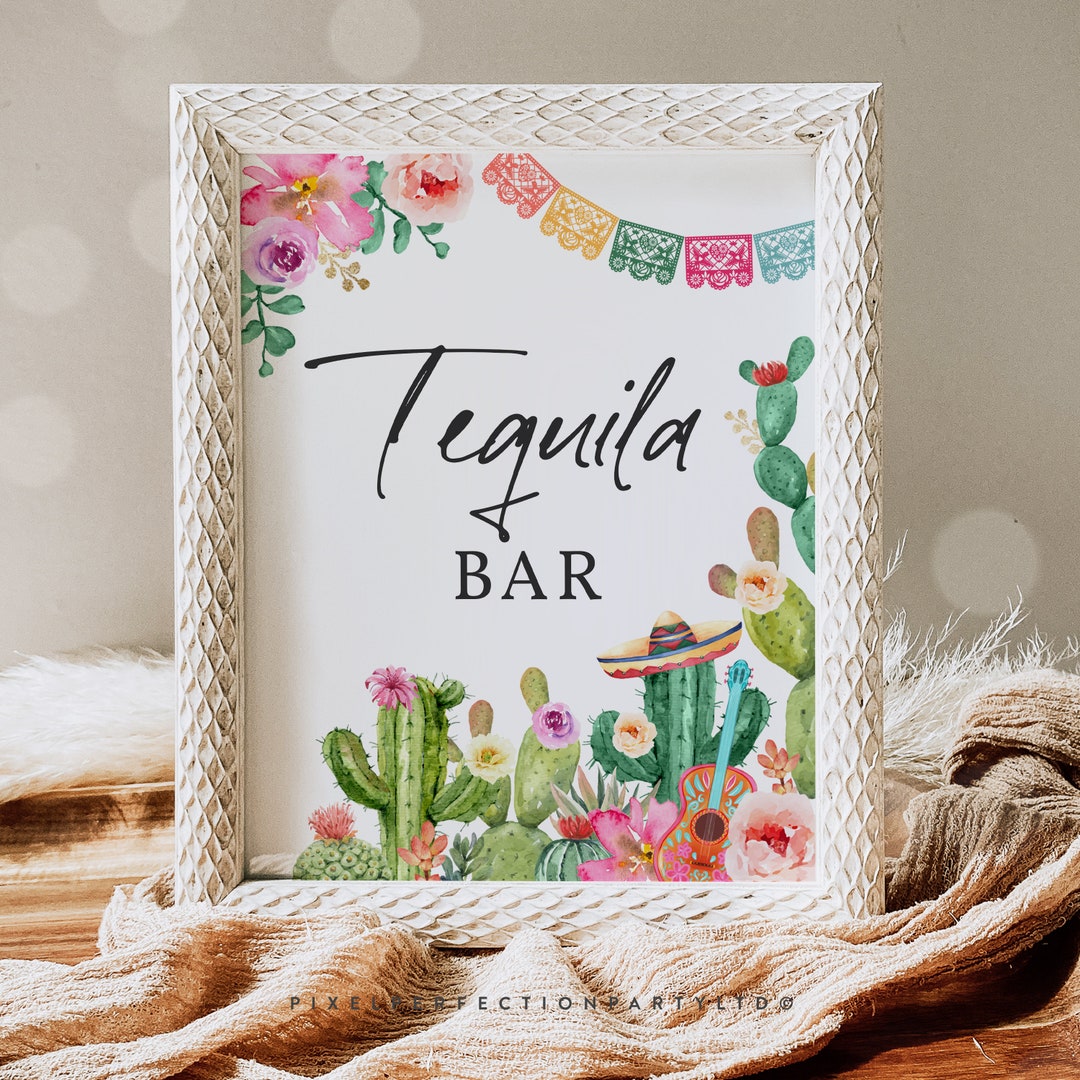 Tequila Bar Party Sign Fiesta Party Sign Fiesta Bar Station Sign Fiesta ...