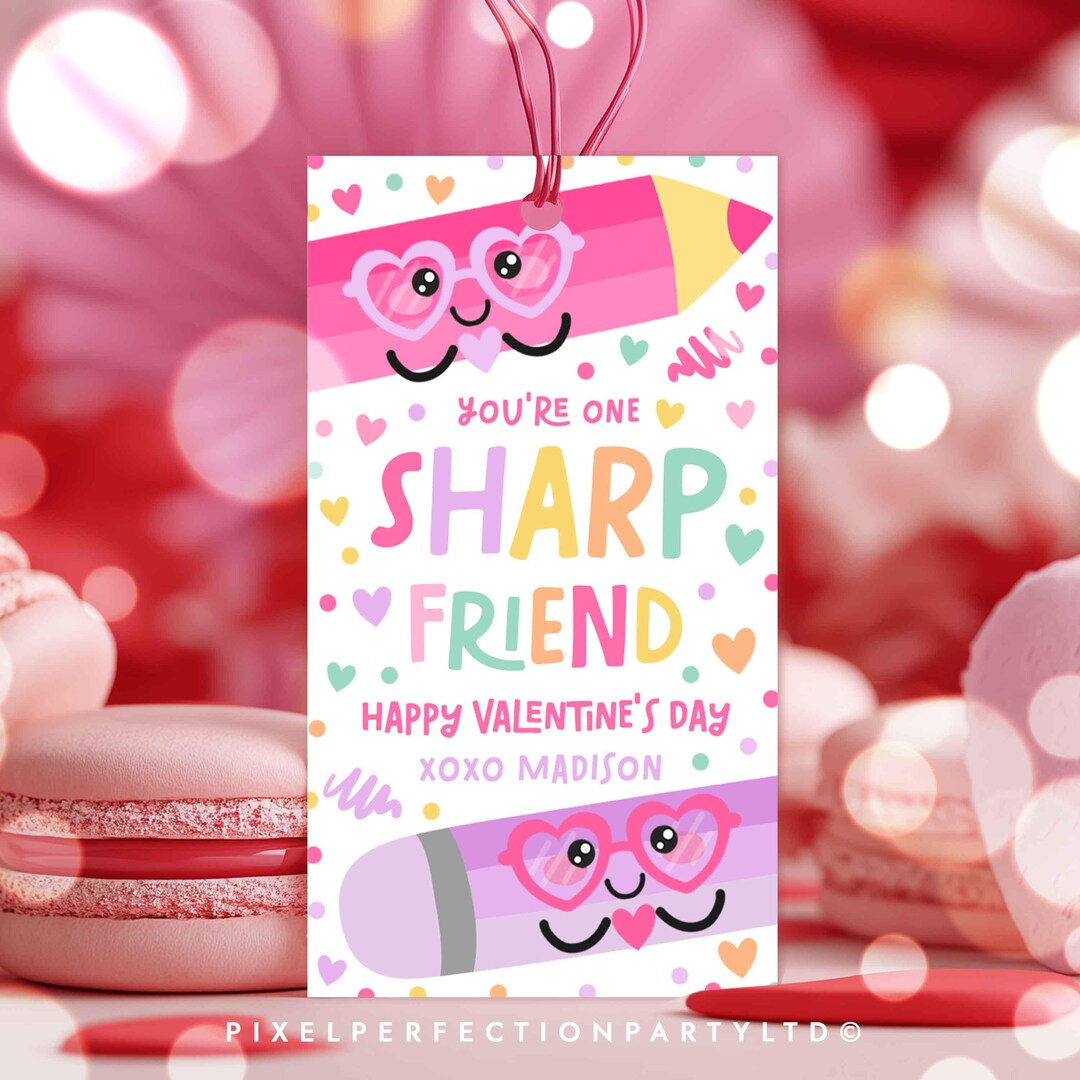 Editable Pencil Valentine's Day Gift Tag Valentine Pencil You're One ...