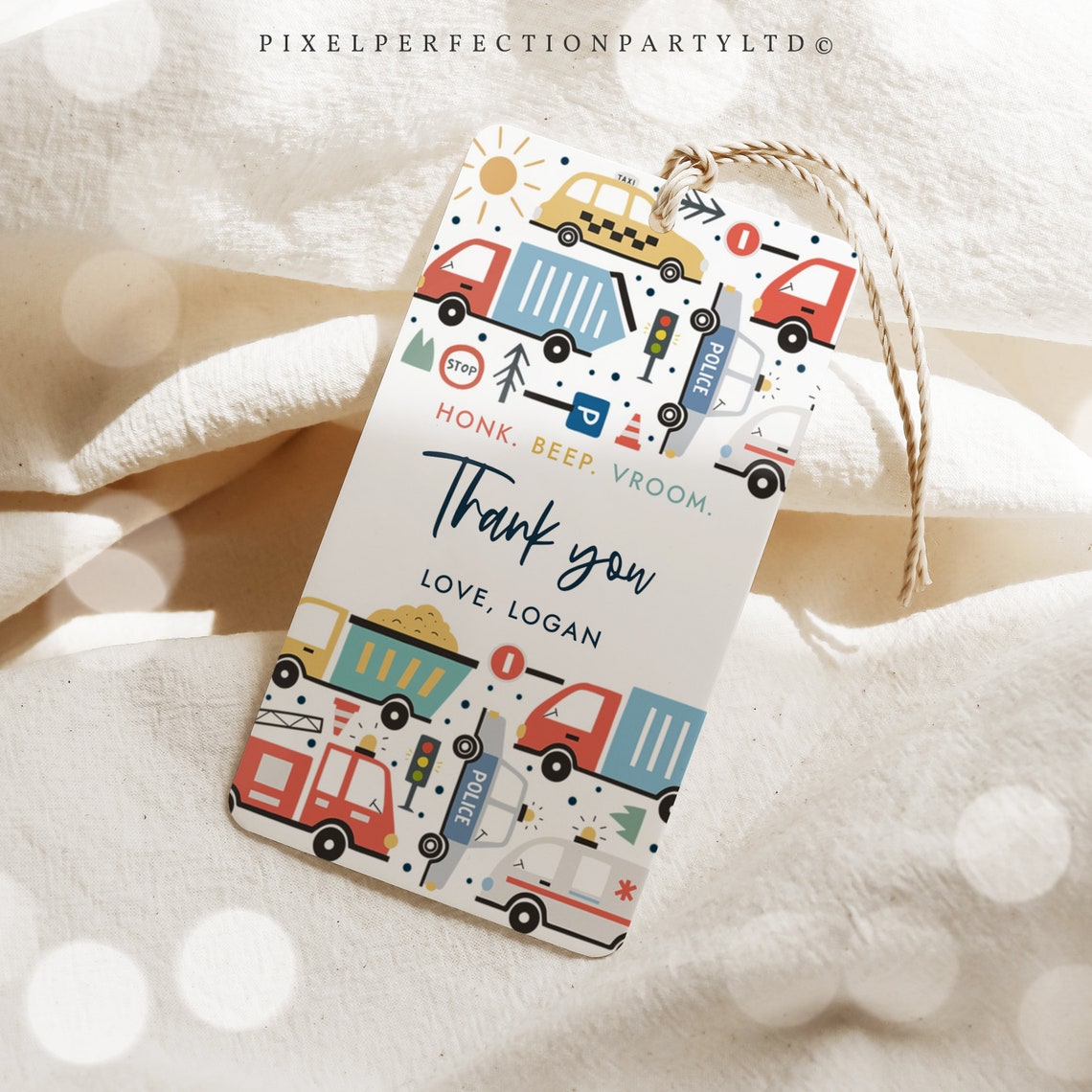 Editable Transportation Birthday Luggage Favor Tags Trucks Cars Diggers ...