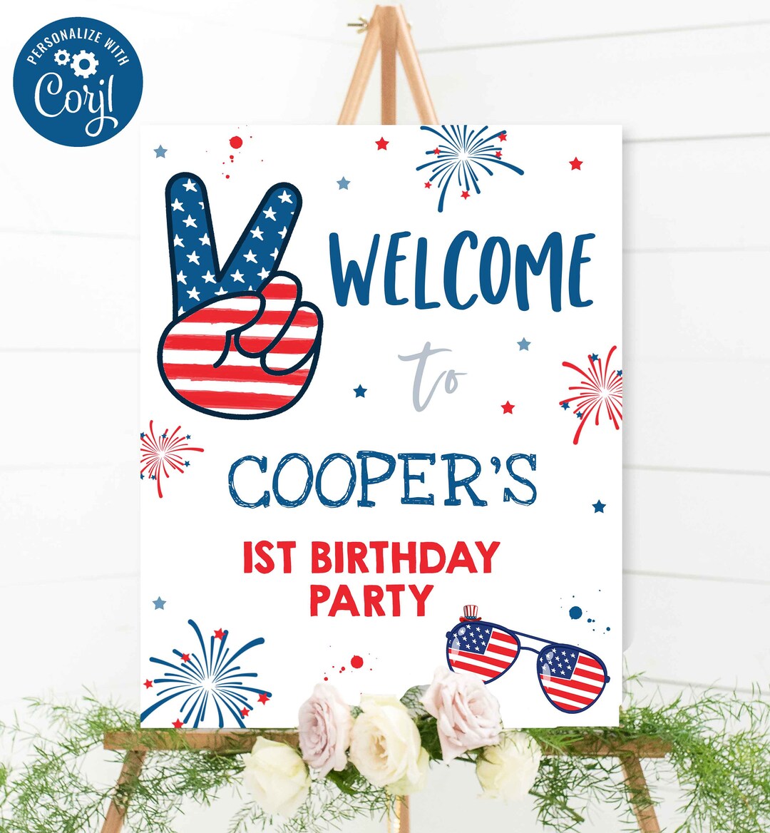 Editable 4th of July Welcome Sign 4th of July Red White and - Etsy